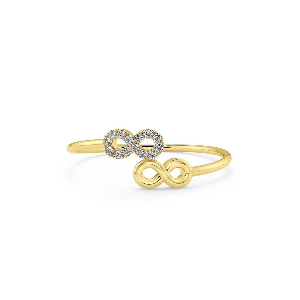 Infinity Diamond Ring, 14k Gold Ring, Stacking Ring, Minimalist Ring ...